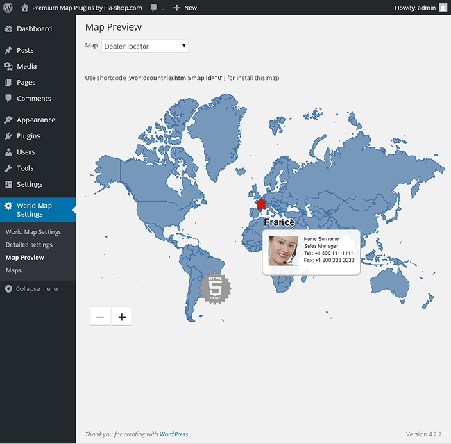 World Countries Interactive HTML5 Map for WordPress World Countries Interactive HTML5 Map for WordPress