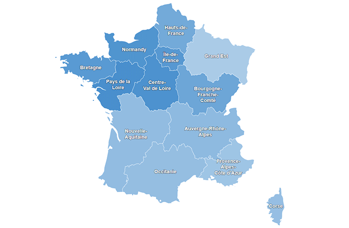 France Map With Clickable regions for WordPress/HTML Websites