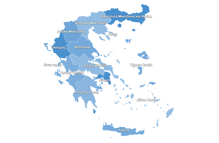 Greece Map With Clickable regions for WordPress/HTML Websites