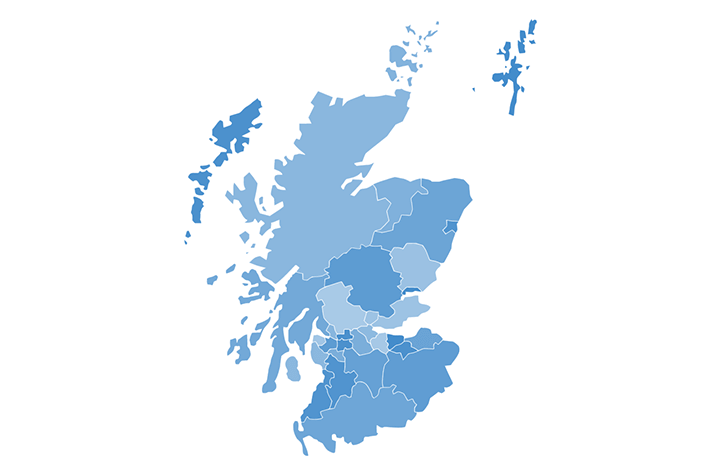 Scotland Map With Clickable councils for WordPress/HTML Websites
