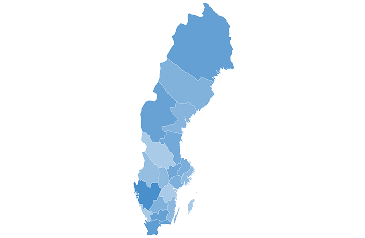 Sweden Map With Clickable regions for WordPress/HTML Websites